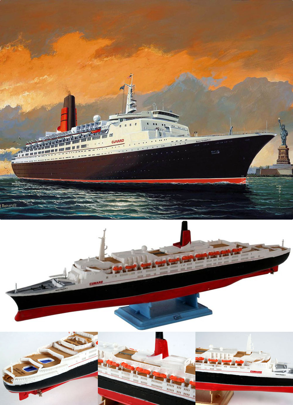 Revell 1/1200 QE2 Queen Elizabeth 2 Luxury Liner Kit 05806
