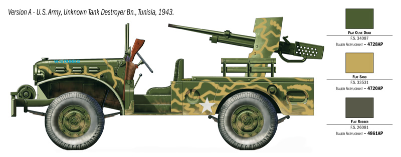 Italeri 1/35 Dodge M6 37mm Gun Motor Carriage Kit 6555