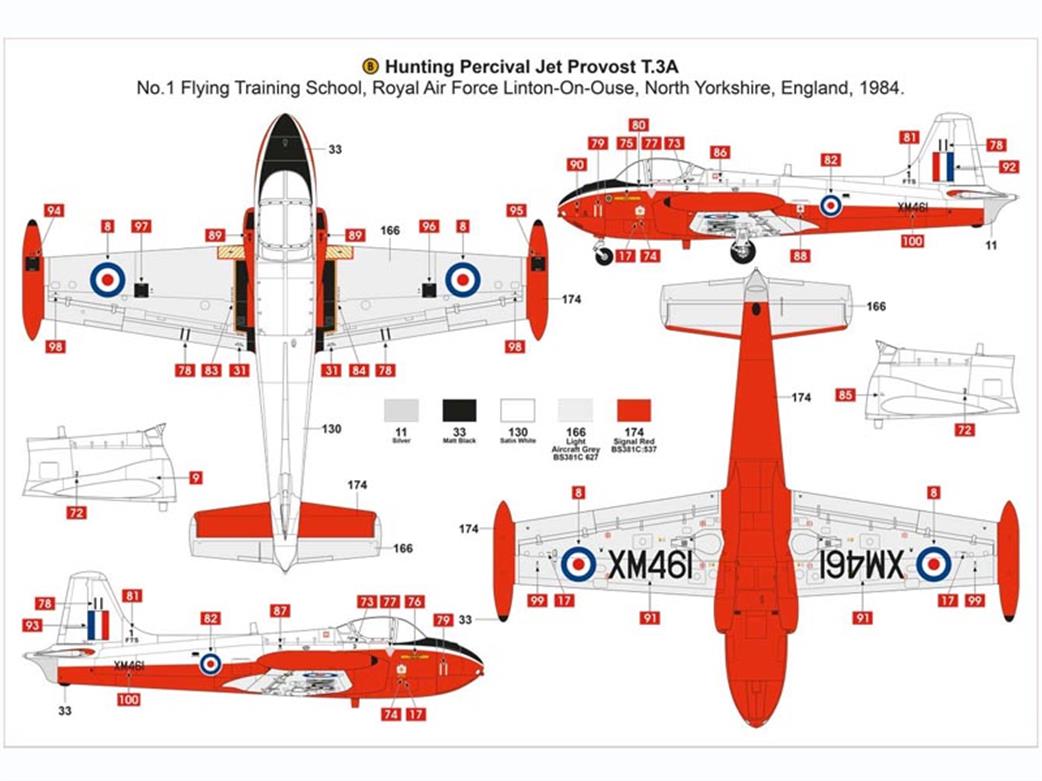 Airfix A02103 Hunting Percival Jet Provost T3 Trainer Aircraft Kit 1/72