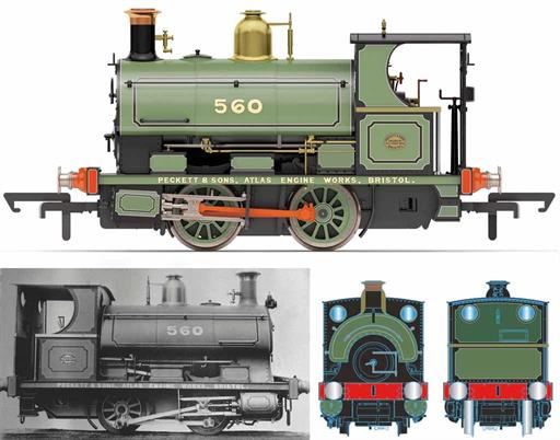Hornby R3615 Peckett 560 W4 Class 0-4-0 Saddle Tank Industrial Shunting ...