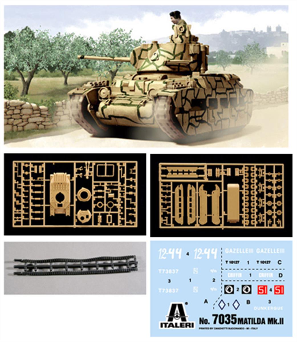 Italeri 1/72 7035 British Matilda Mk.2 Tank Kit