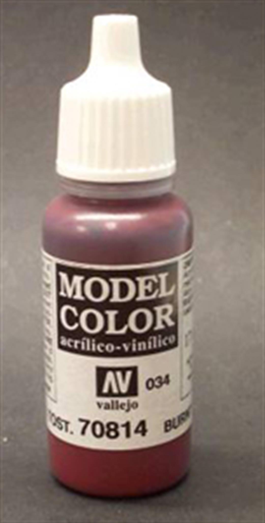 Vallejo 70814 814 Model Color Matt Burnt Cadmium Red Acrylic Paint 17ml 034